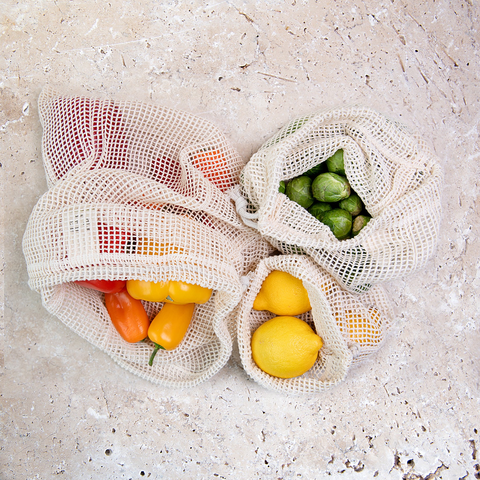 Fresh Fruit Bags Ever Eco Organic Cotton Net Produce Bags 4 Pack